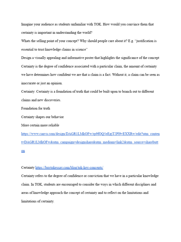 Certainty Tok | PDF