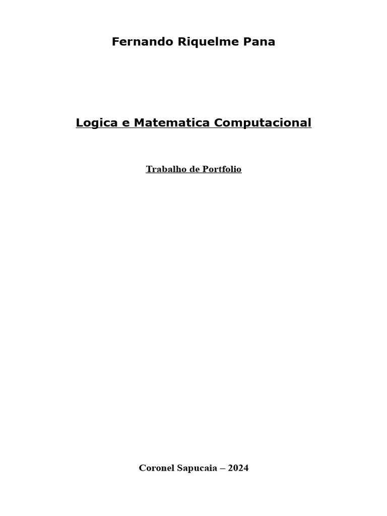 Portf Logica e Matematica | PDF
