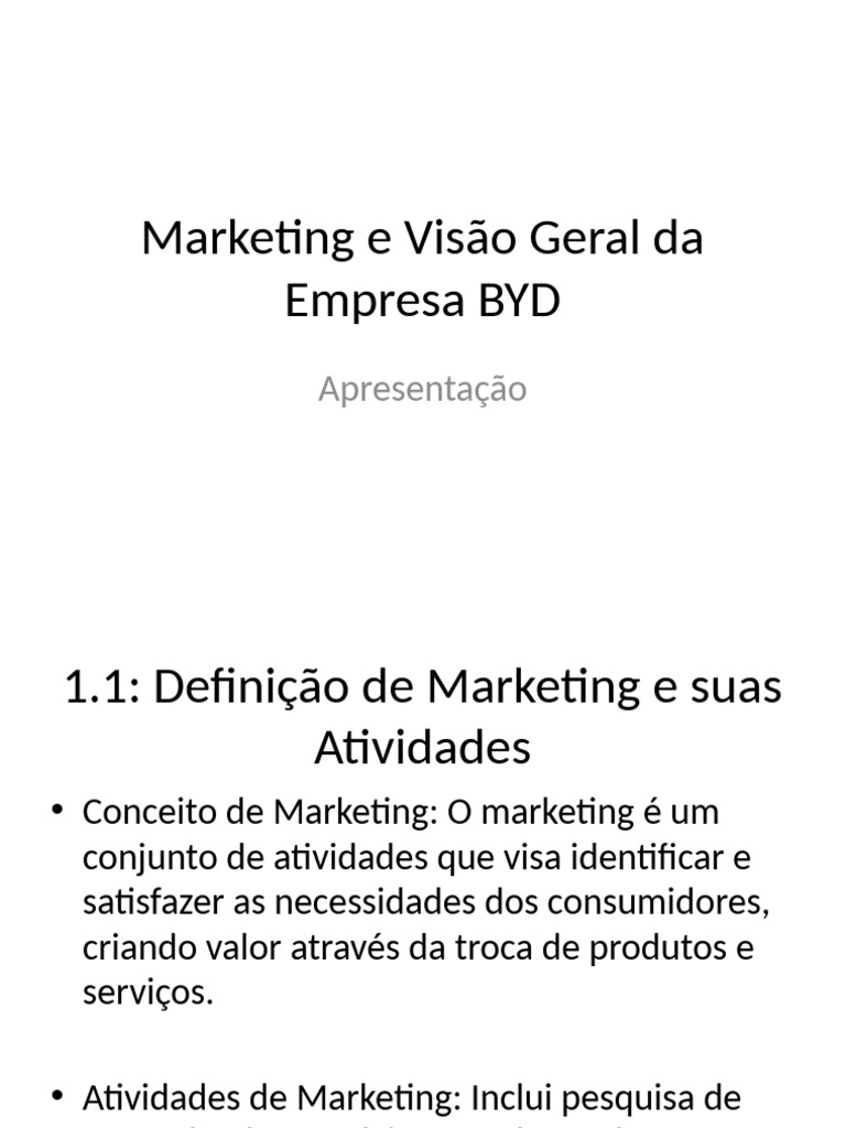 Marketing BYD Presentation | PDF