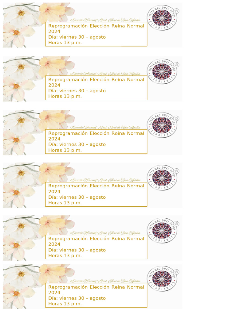 Tirillas ERN2024 Reprogramación | PDF