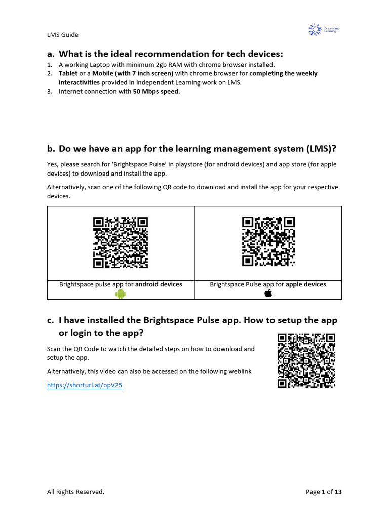 LMS Guide For The Physical School Parents | PDF