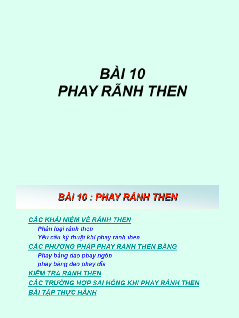 BAI 10 Phay Ranh Then | PDF