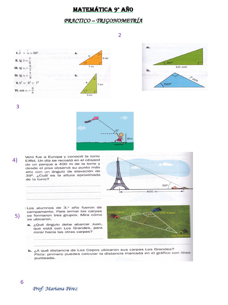 Práctica de Trigonometría 9° Año | PDF | Ciencia y matemáticas