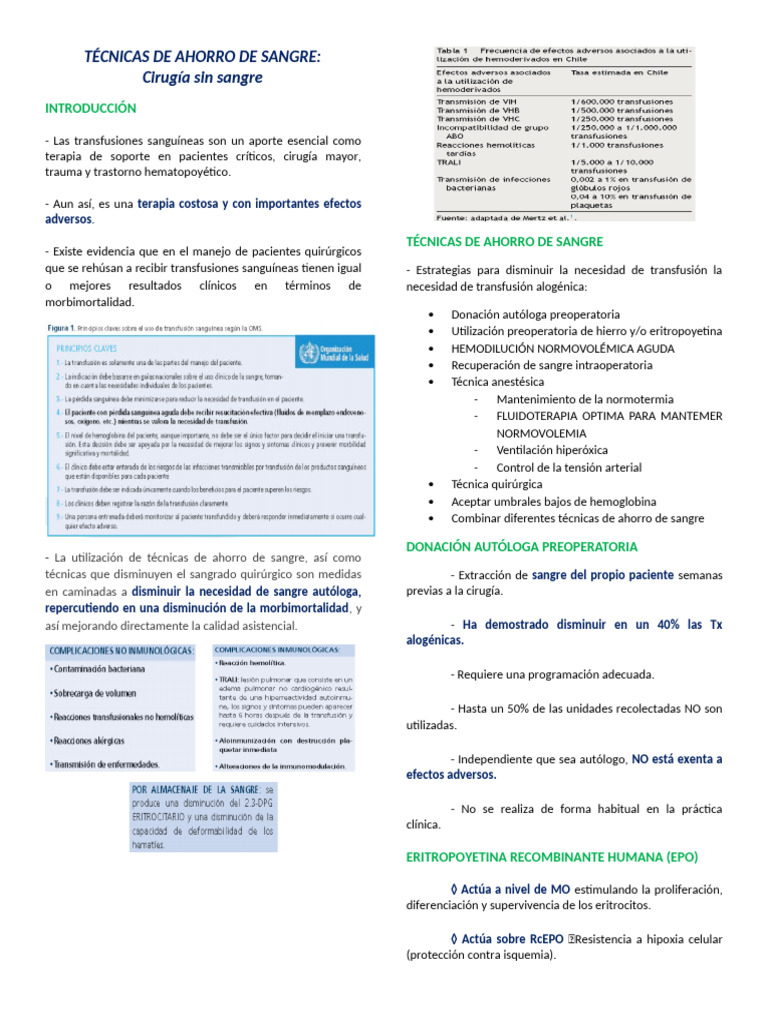 7.técnicas de Ahorro de Sangre | PDF