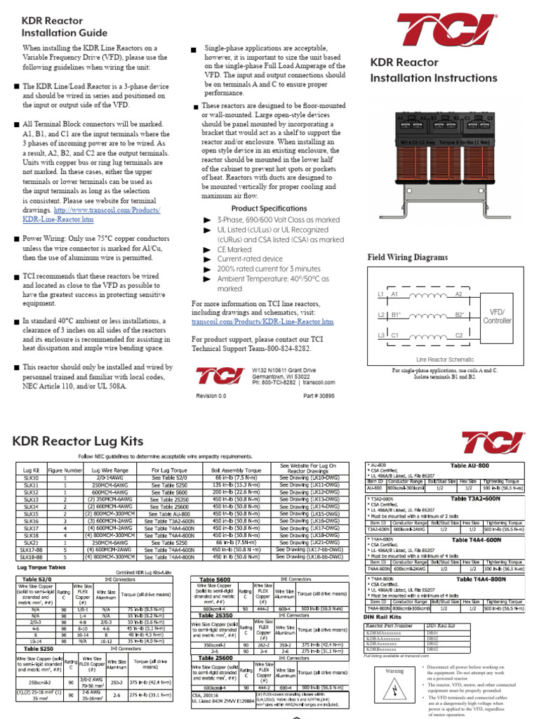 KDR Reactor IOM 30895 | PDF