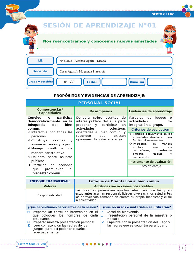 Sesiones de Aprendizaje 2024 | PDF