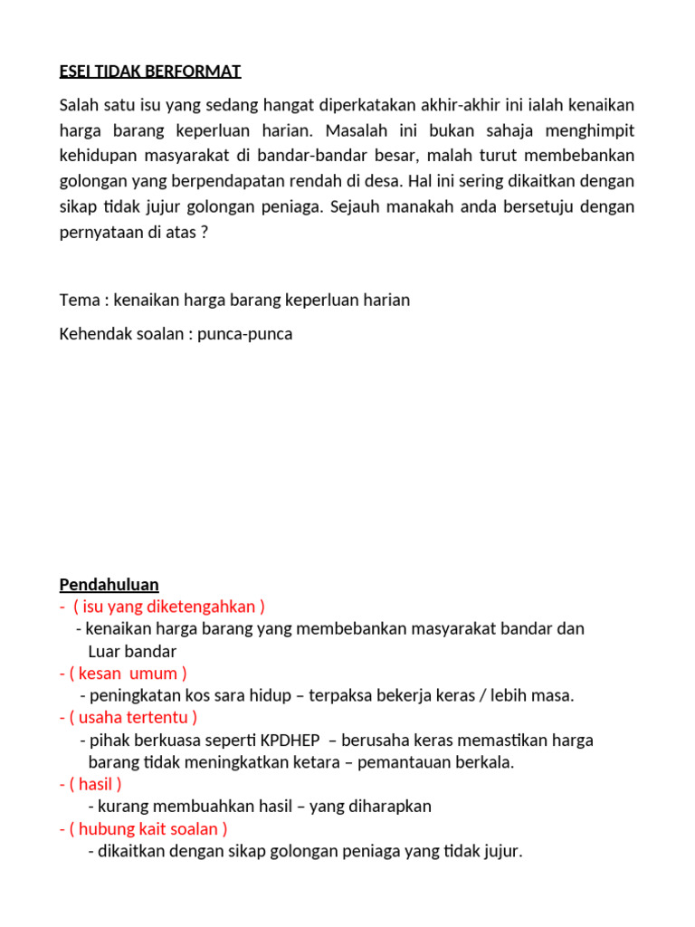 Kenaikan Barang Harian | PDF