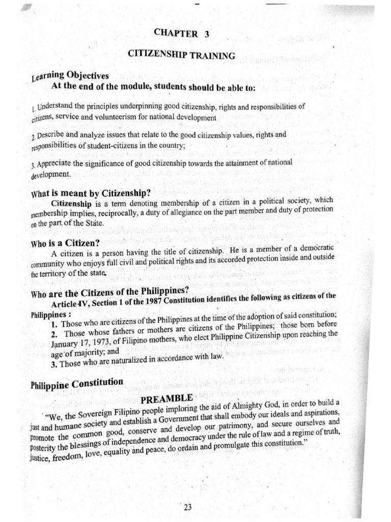 Citizenship Training | PDF