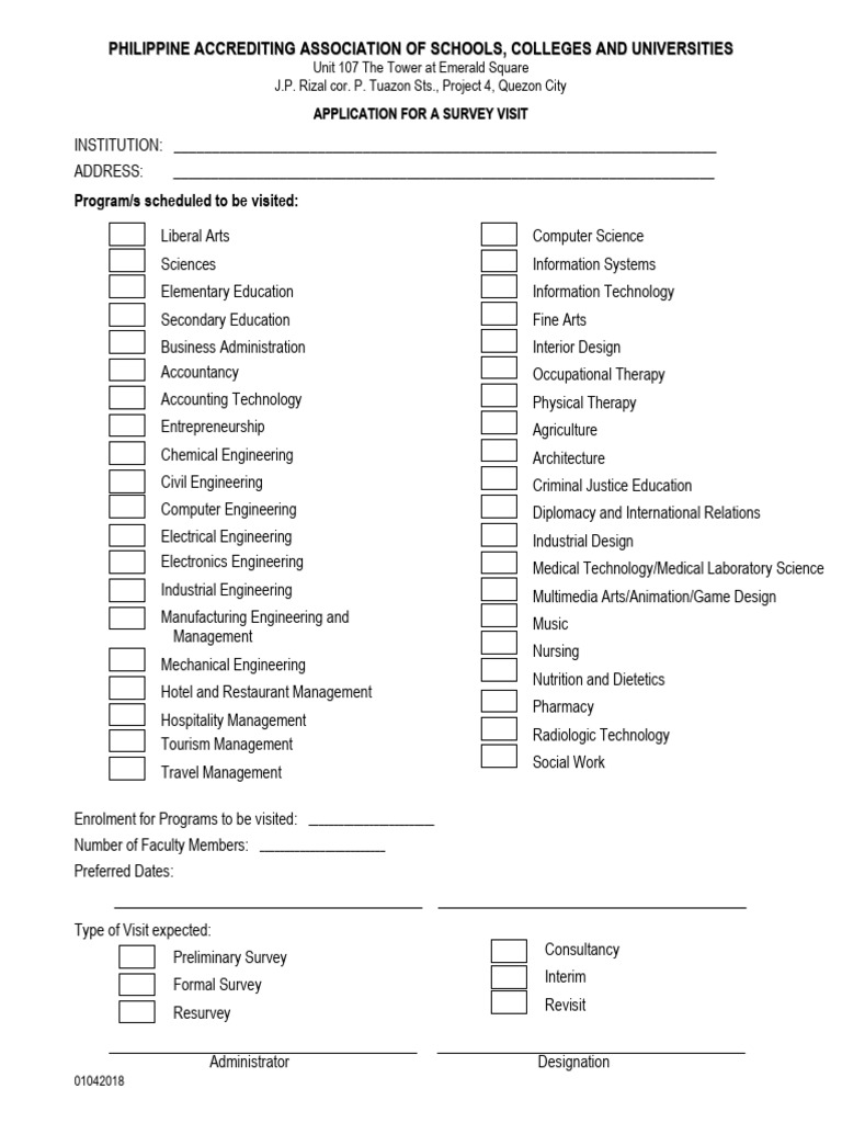Application For A Survey Visit Tertiary | PDF | Engineering | Health Care