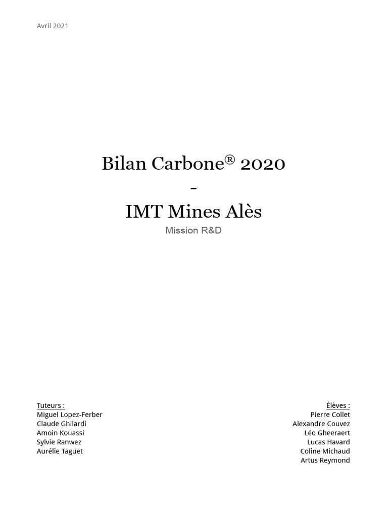 Bilan Carbone + Synthèse 2021 | PDF