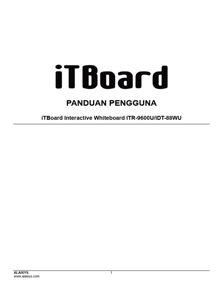 iTBoard ITR 9600U Manual Indo + Pentray | PDF