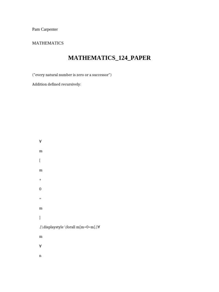 Mathematics 124 Paper | PDF | Multiplication | Teaching Methods & Materials