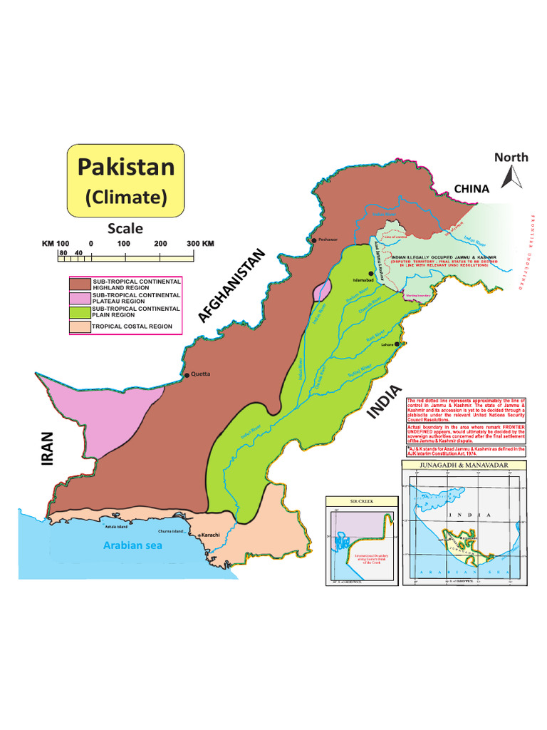 Pakistan Climate Zones Map | PDF | Pakistan | South Asia