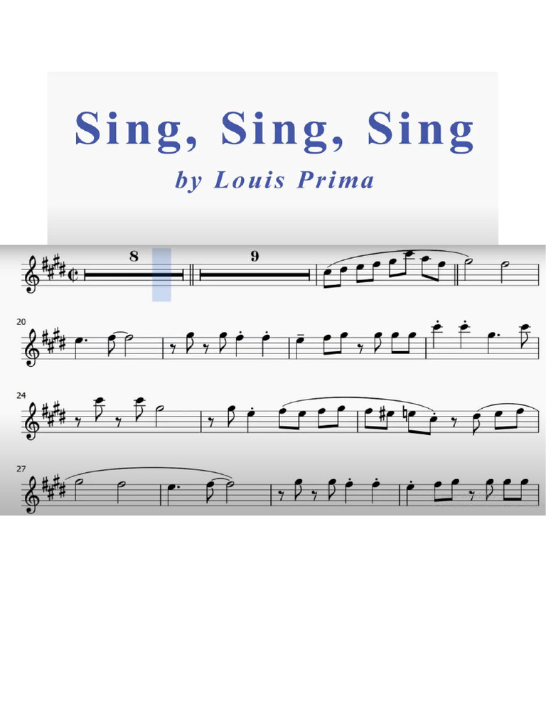 Sing, Sing, Sing - Louis Prima | PDF