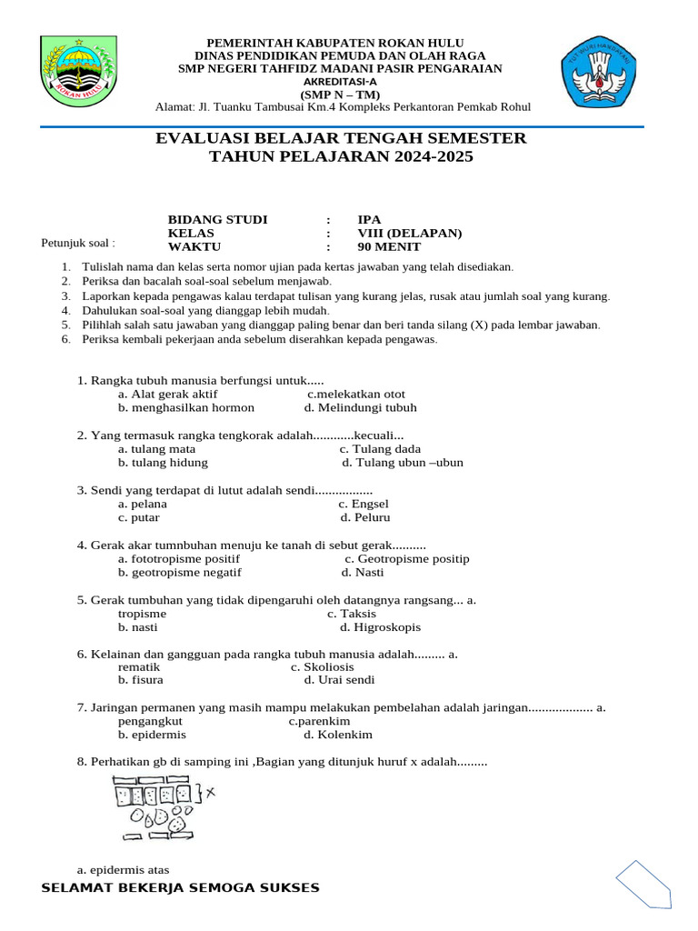 Soal Ipa KLS 8 Ebkk | PDF