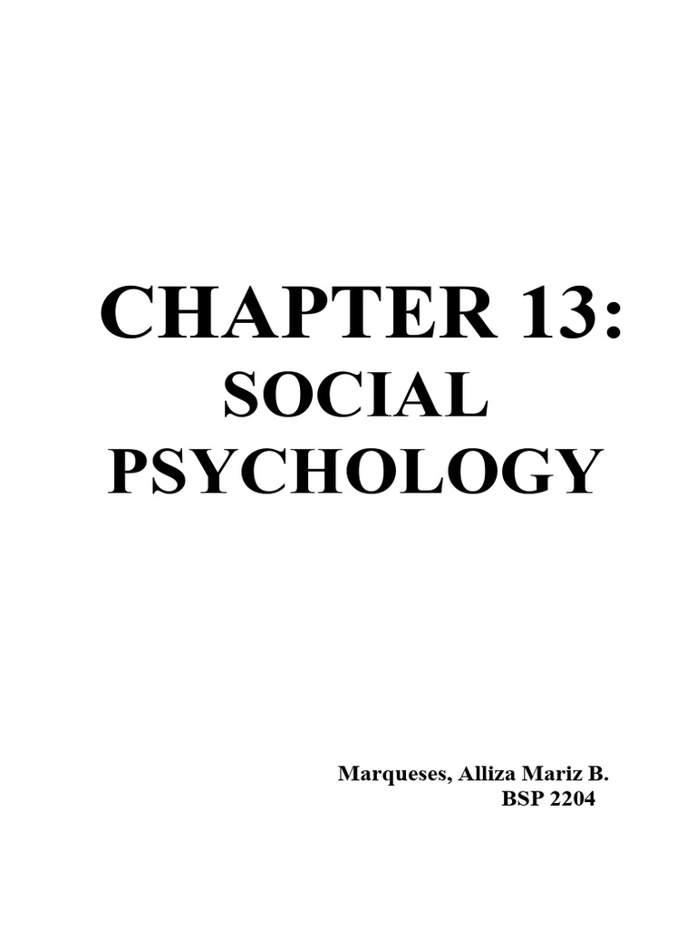 Chapter 13 - Social - Psychology | PDF