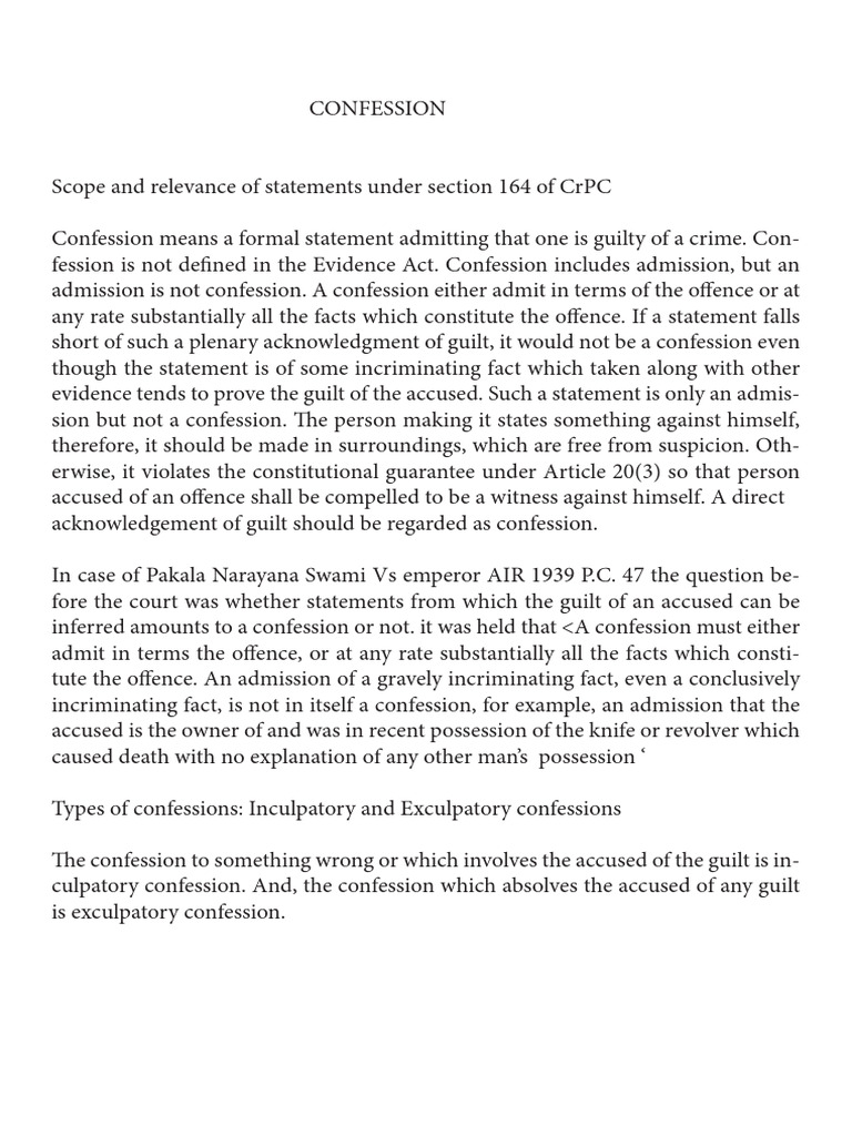 CONFESSION | PDF | Law