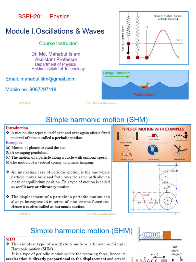 Module-I Waves and Oscillations | PDF