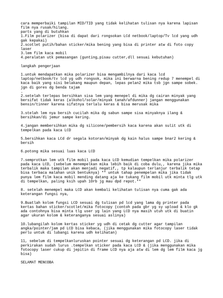 Cara Memperbaiki Lapisan Film MID | PDF