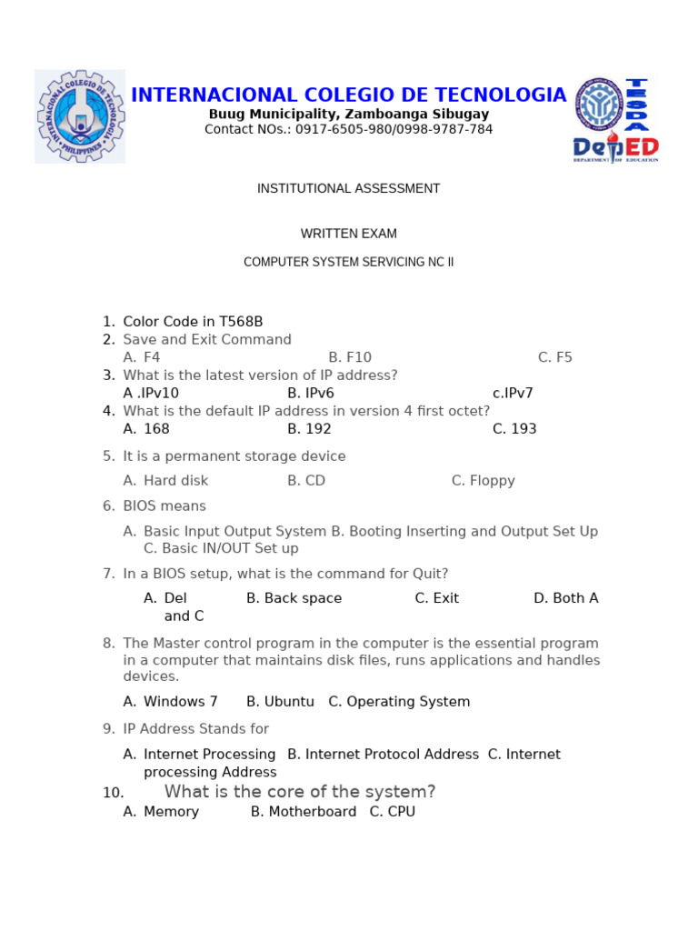 Written Exam | PDF