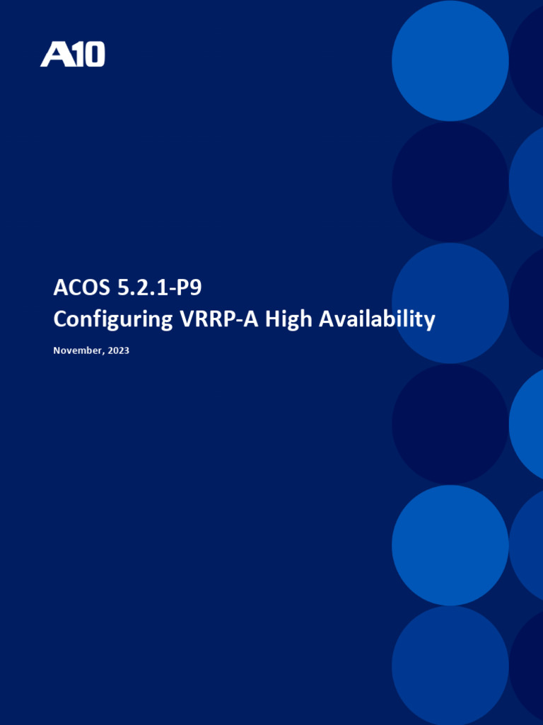 VRRP-A High Availability | PDF | Ip Address | Multicast