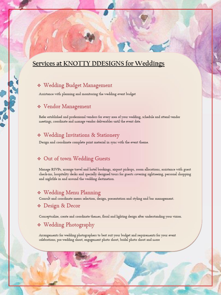 Knotty Designs Services | PDF