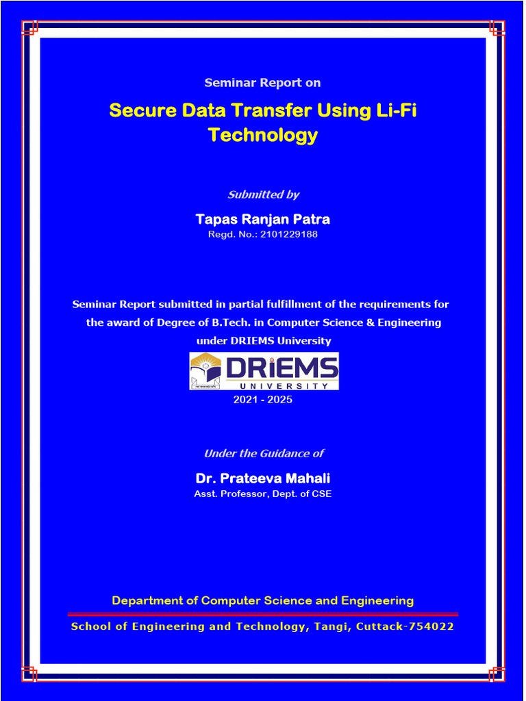 REport On Li-Fi of Tapas Patra | PDF