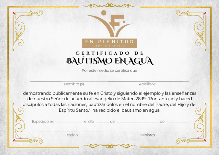 Certificado de Bautismo | PDF | Religión y espiritualidad
