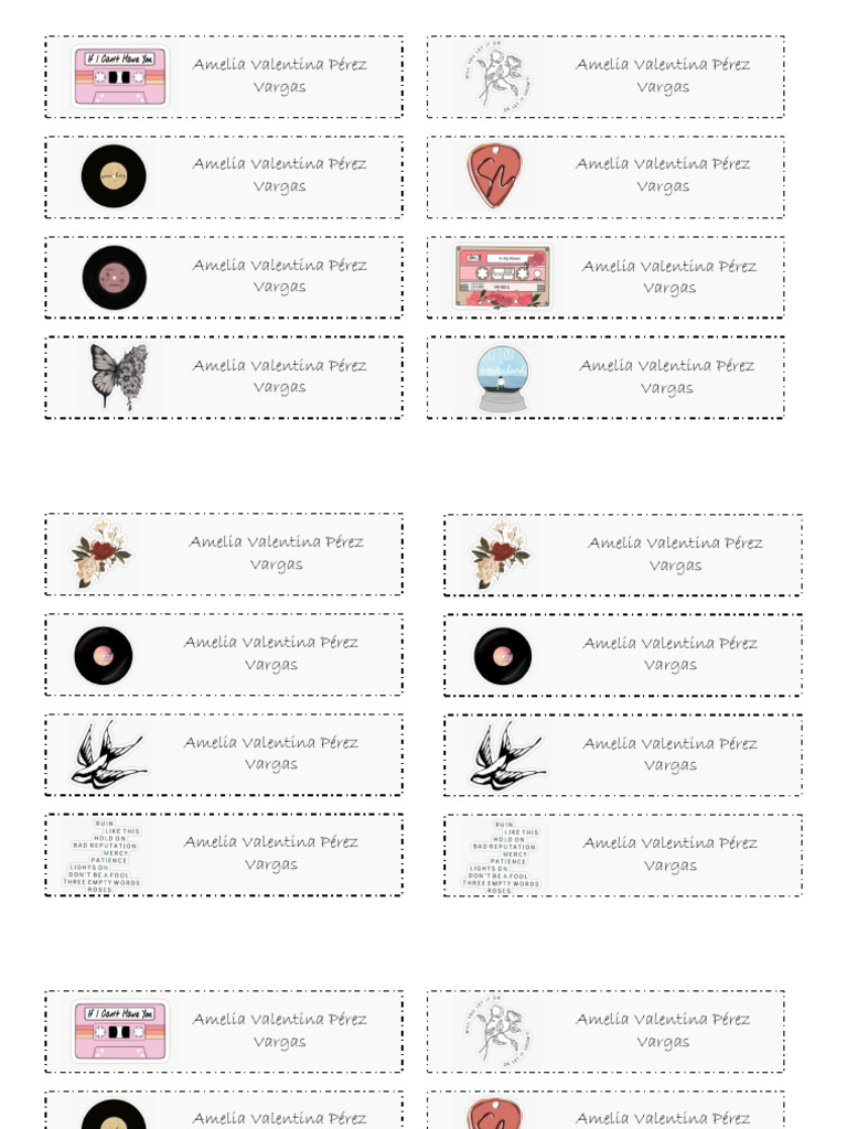 Etiquetas 2do Grado Secu | PDF