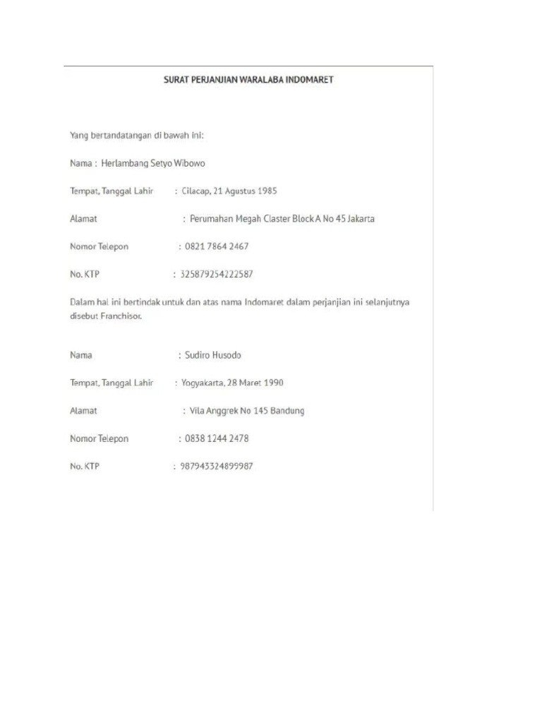 Perjanjian Waralaba | PDF
