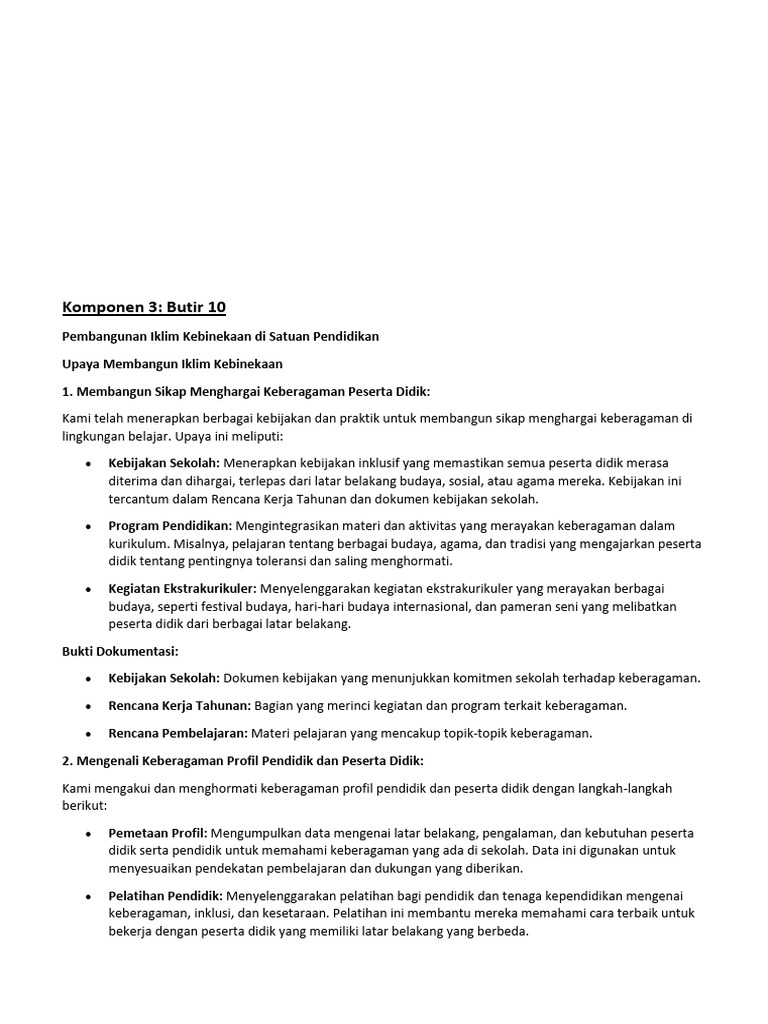 BAHAN DKA DAN BUKTI FISIK KOMPONEN 3 Butir 10, 11, 12, 13, 14 | PDF