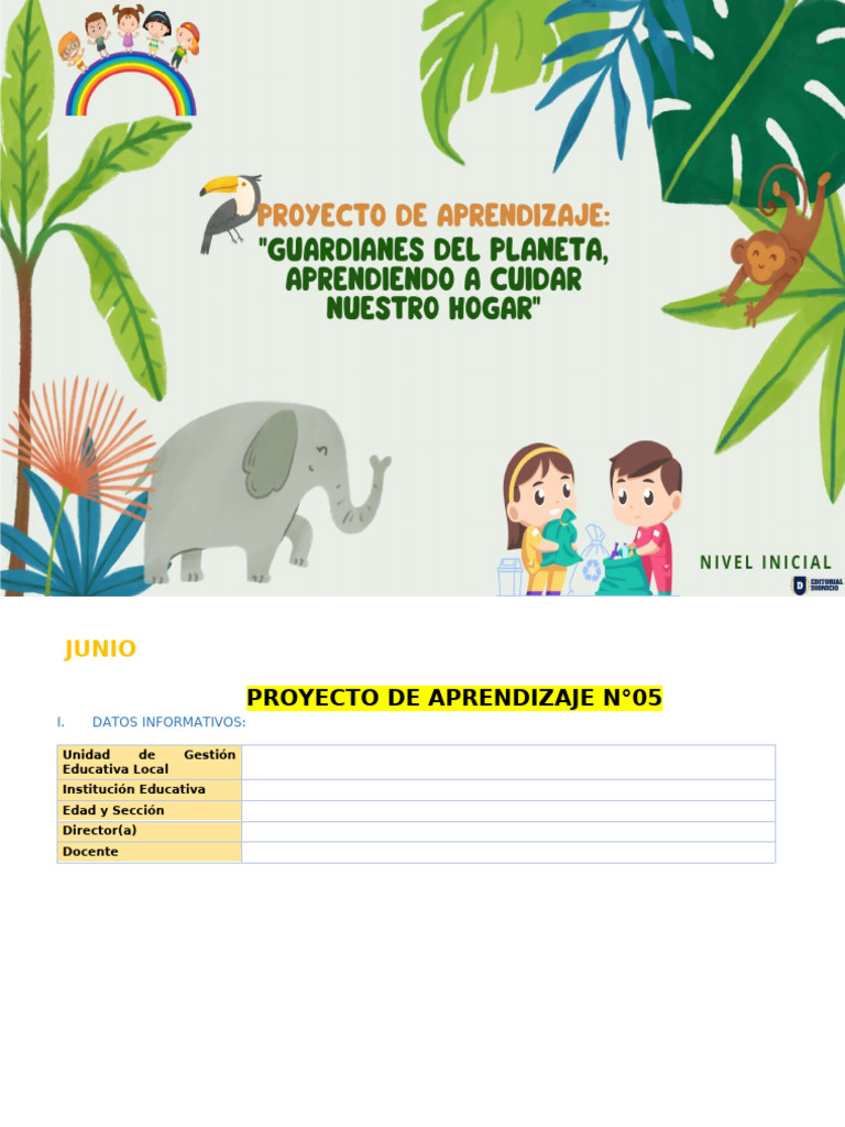 (U) Proyecto de Aprendizaje Junio-5 2024 | PDF