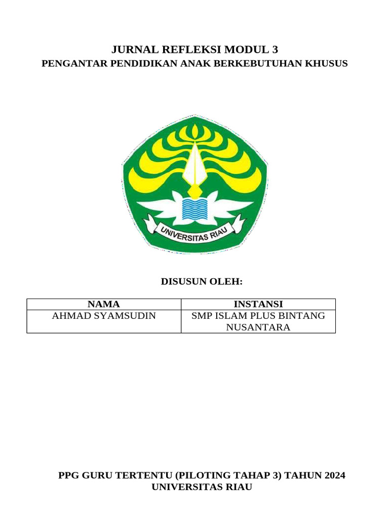 Jurnal PPG Modul 3 Ahmad Syamsudin | PDF