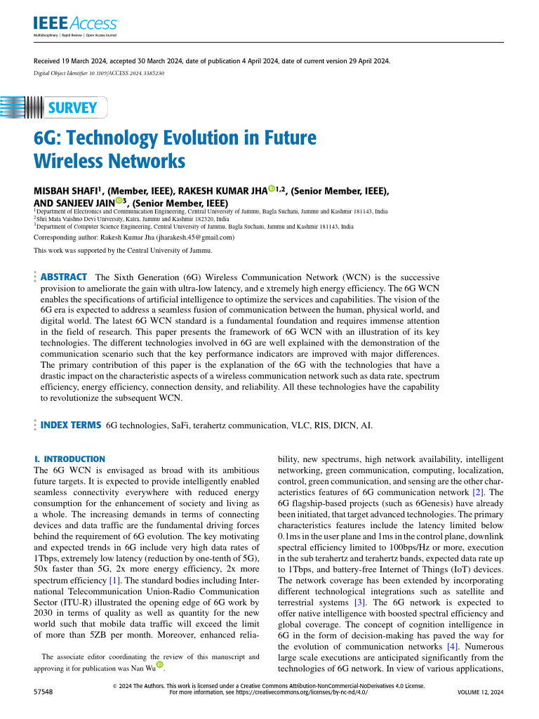 6G Technology Evolution in Future Wireless Networks | PDF
