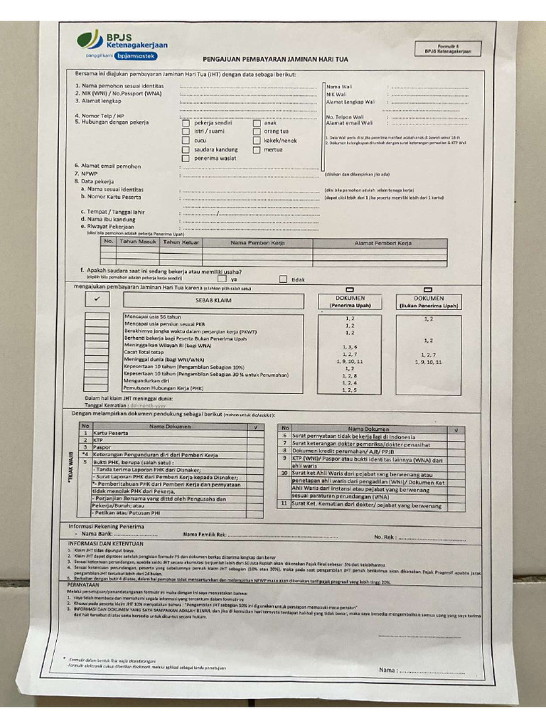 Formulir Bpjs | PDF