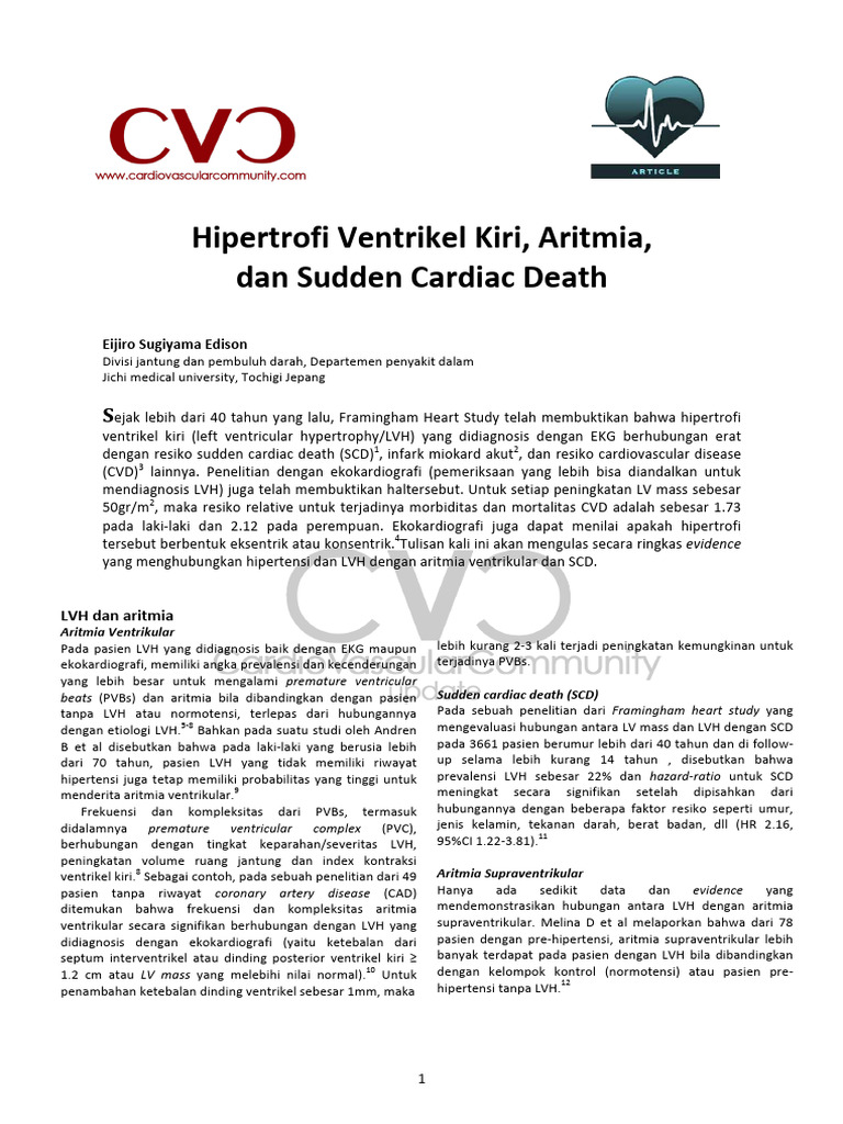 Hipertrofi Ventrikel Kiri Aritmia Dan Su | PDF