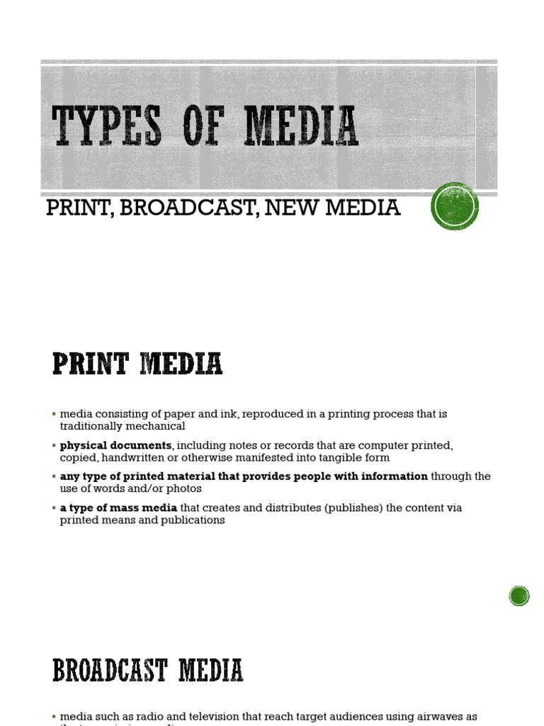 MIL - Lesson 4 - Types of Media | PDF