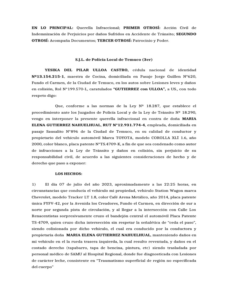 Querella Infraccional | PDF