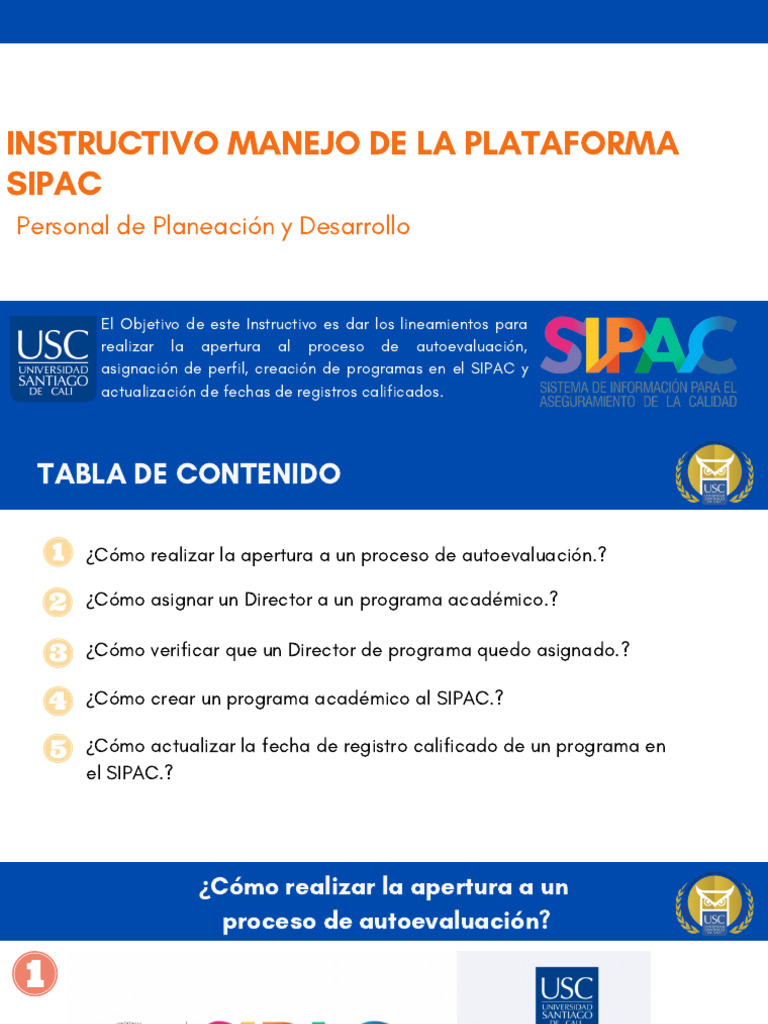 Ipd003 Instructivo Manejo Del Sipac Usc | PDF