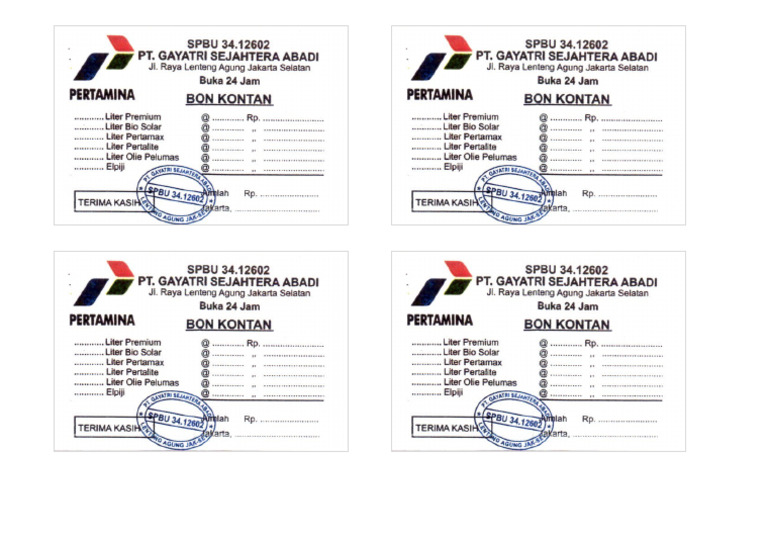 Spbu - Bon Kontan | PDF