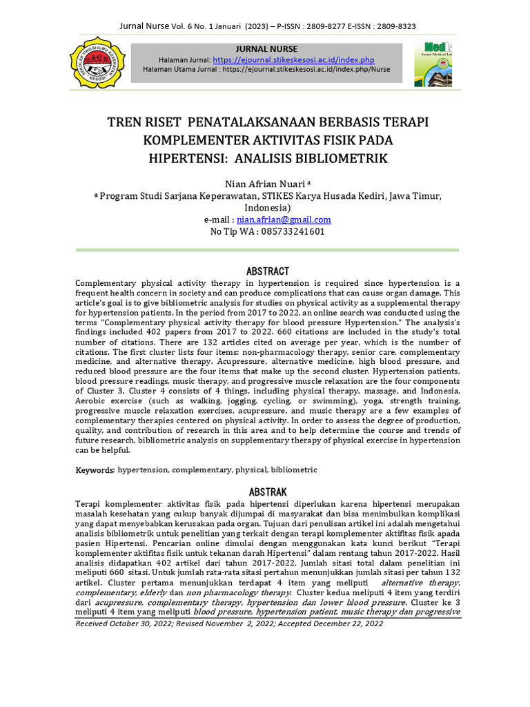 13-21 Tren Riset Penatalaksanaan Berbasis Terapi Komplementer Aktivitas Fisik Pada | PDF