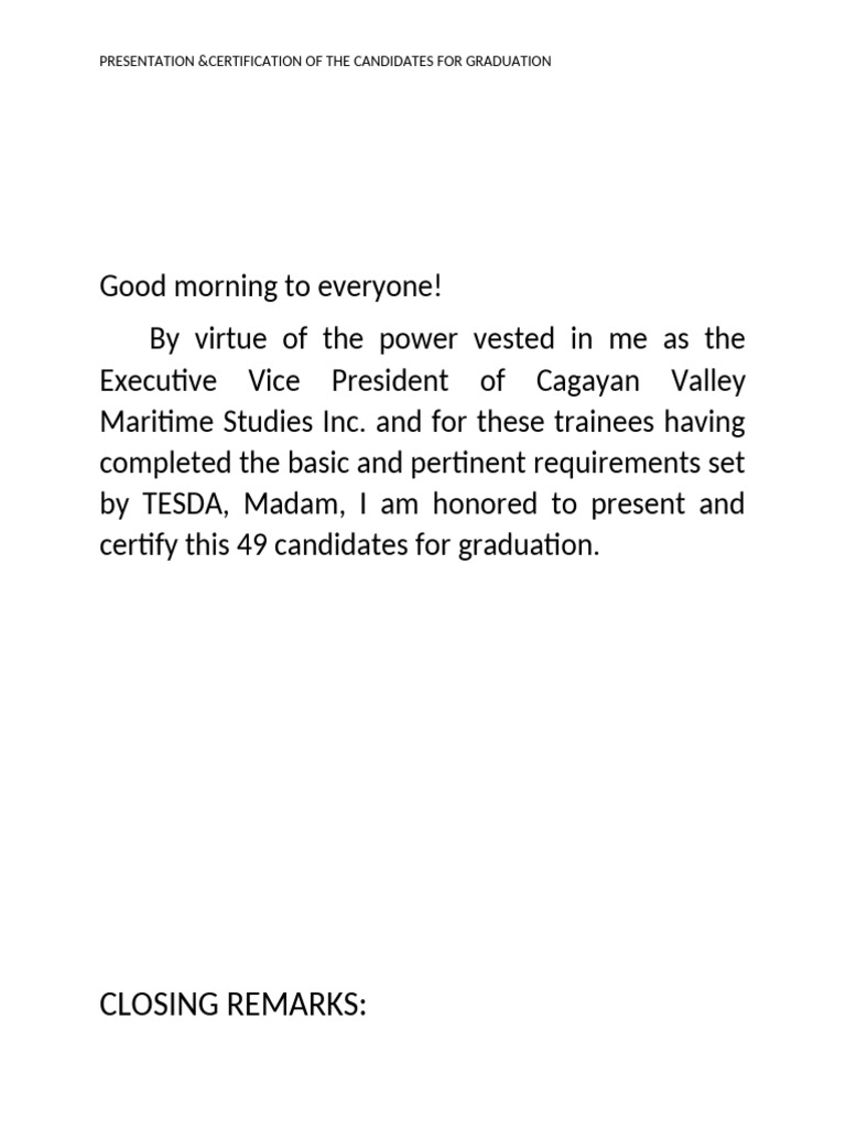 Closing Remarks | PDF