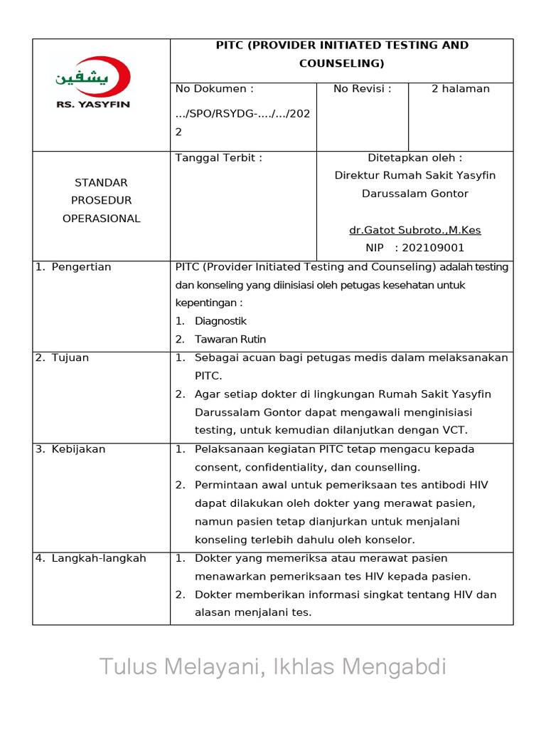 3a. Sop Pitc Hiv | PDF | Animal Viral Diseases | Finance & Money Management