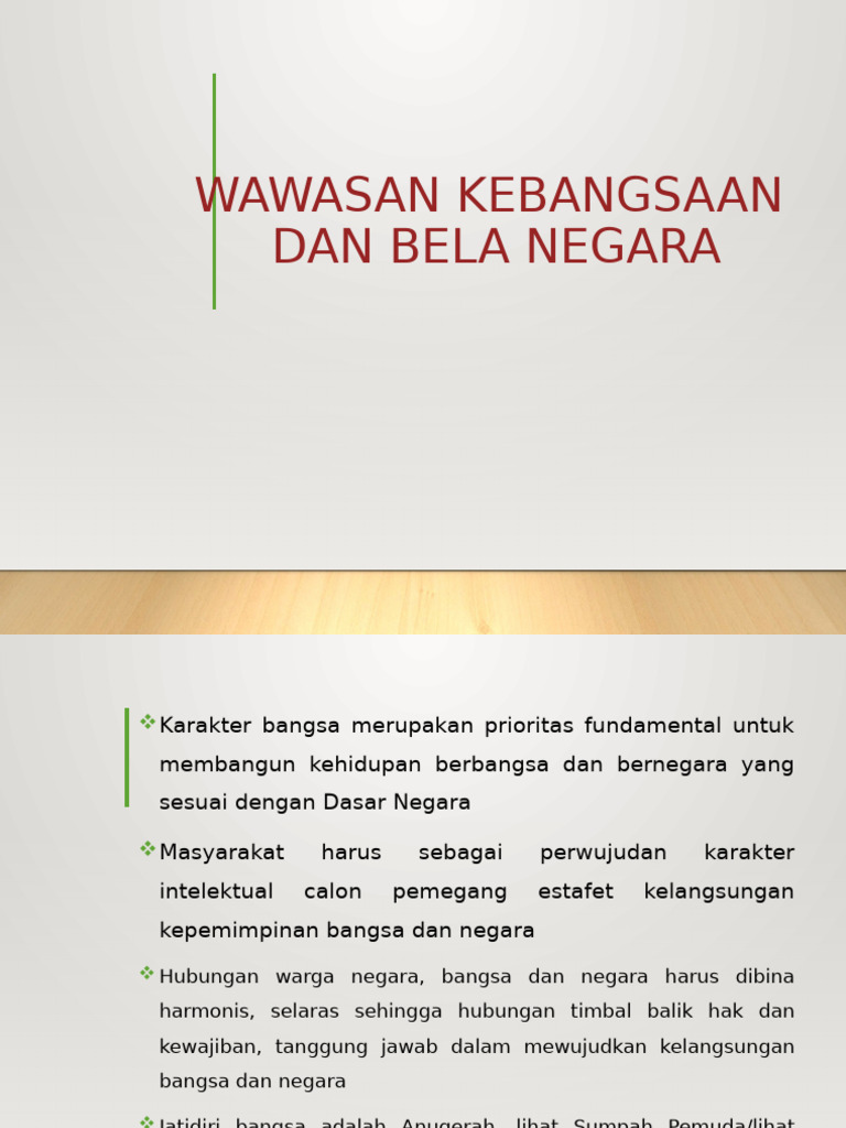 Wawasan Kebangsaan Dan Bela Negara | PDF