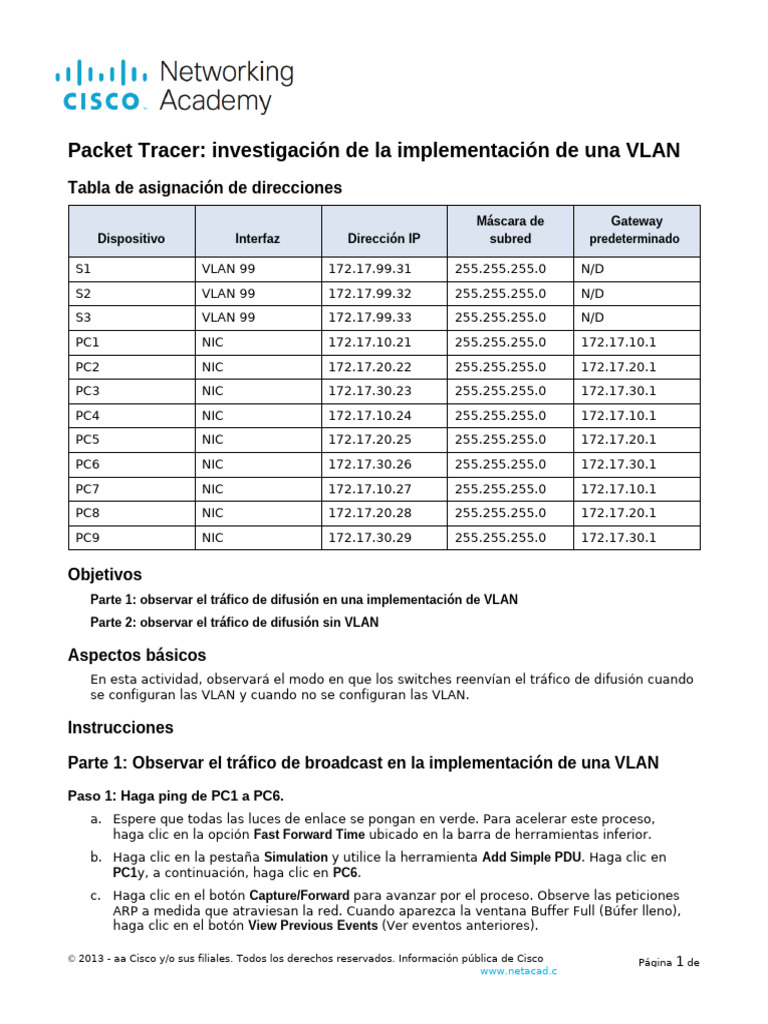 3.2.8-Packet-Tracer - Investigate-A-Vlan-Implementation - es-XL | PDF
