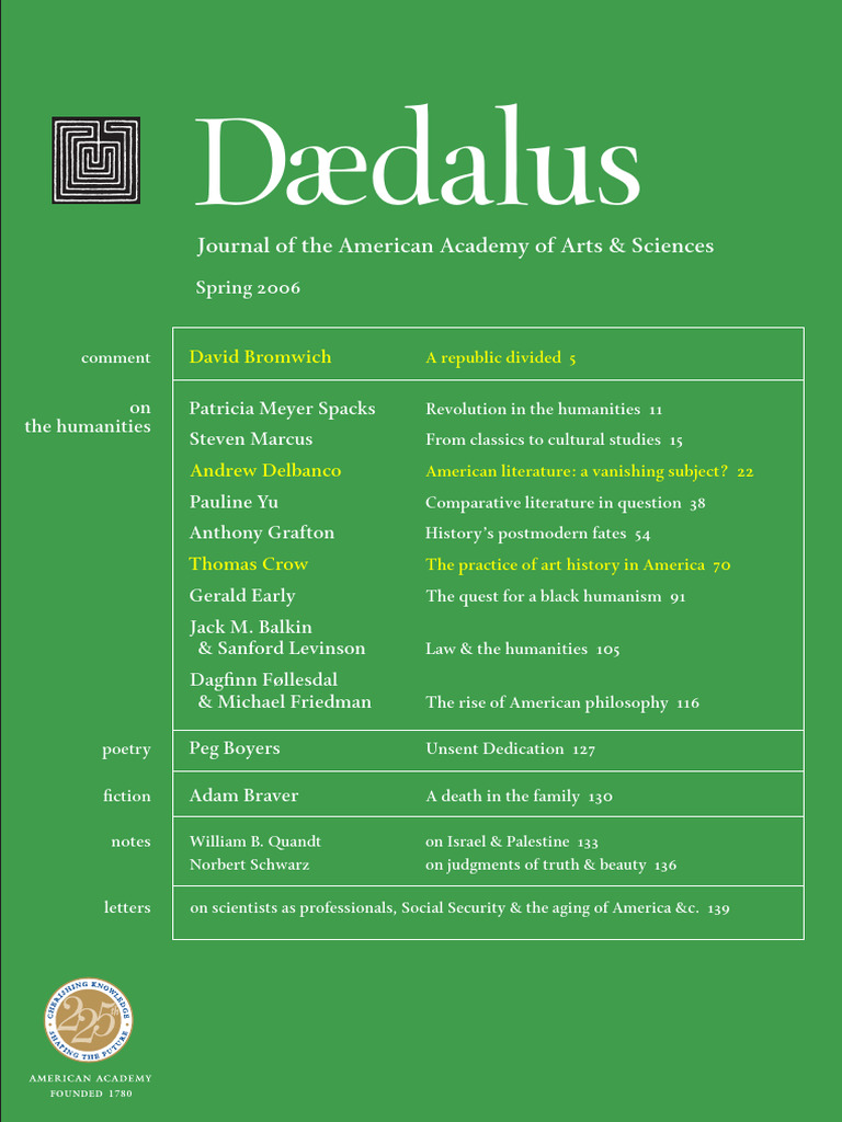 Andrew Delbanco - American Literature - A Vanishing Subject - Daedalus - Articles | PDF