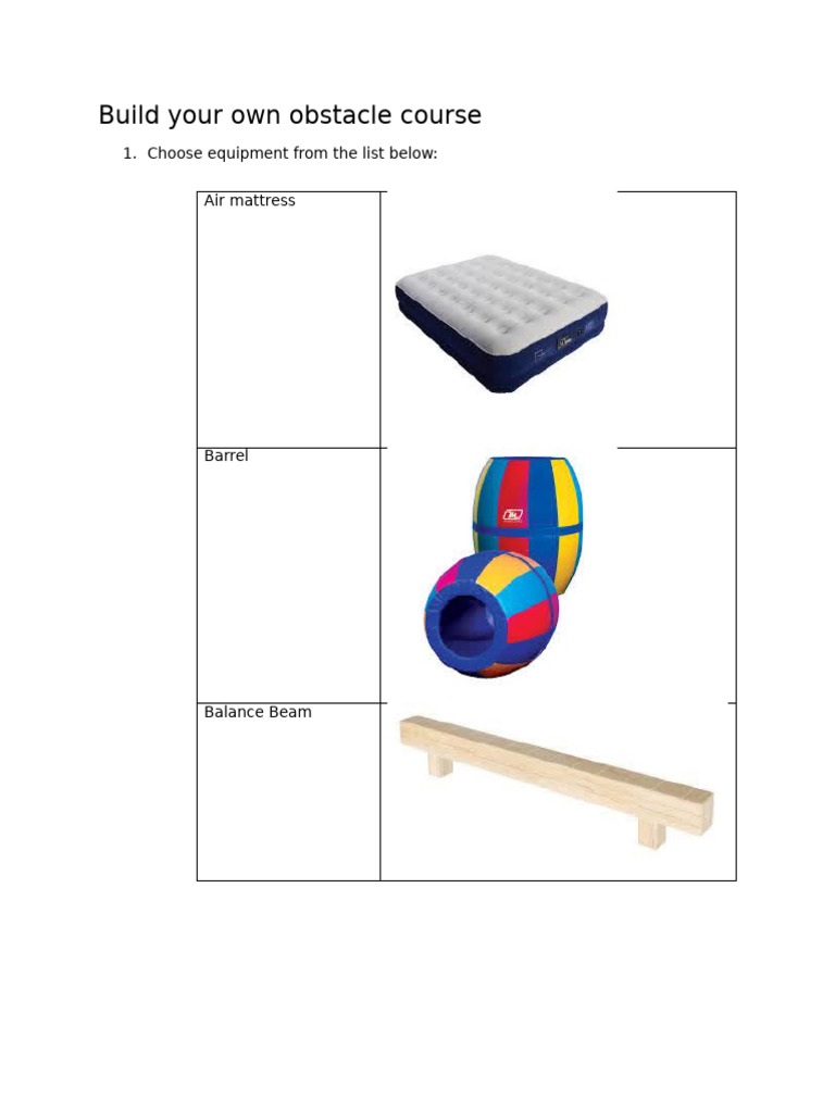 Build Your Own Obstacle Course | PDF