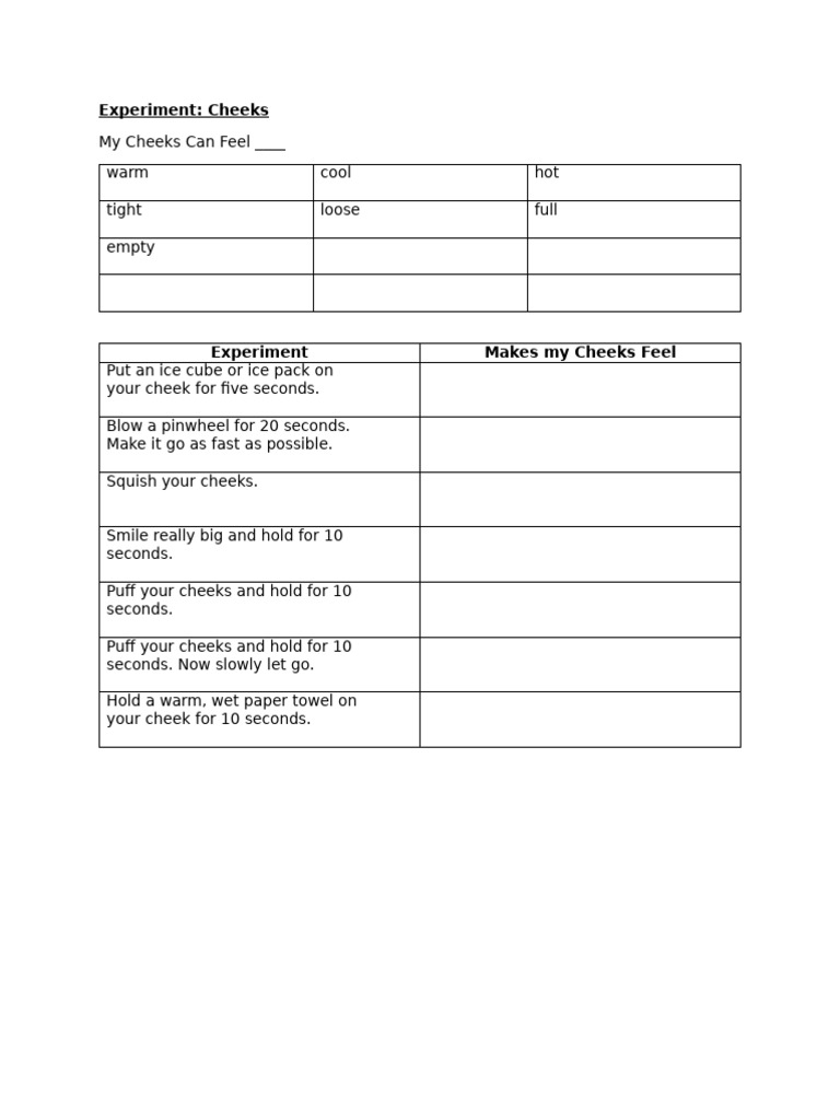 Interoception Curriculum Experiments | PDF