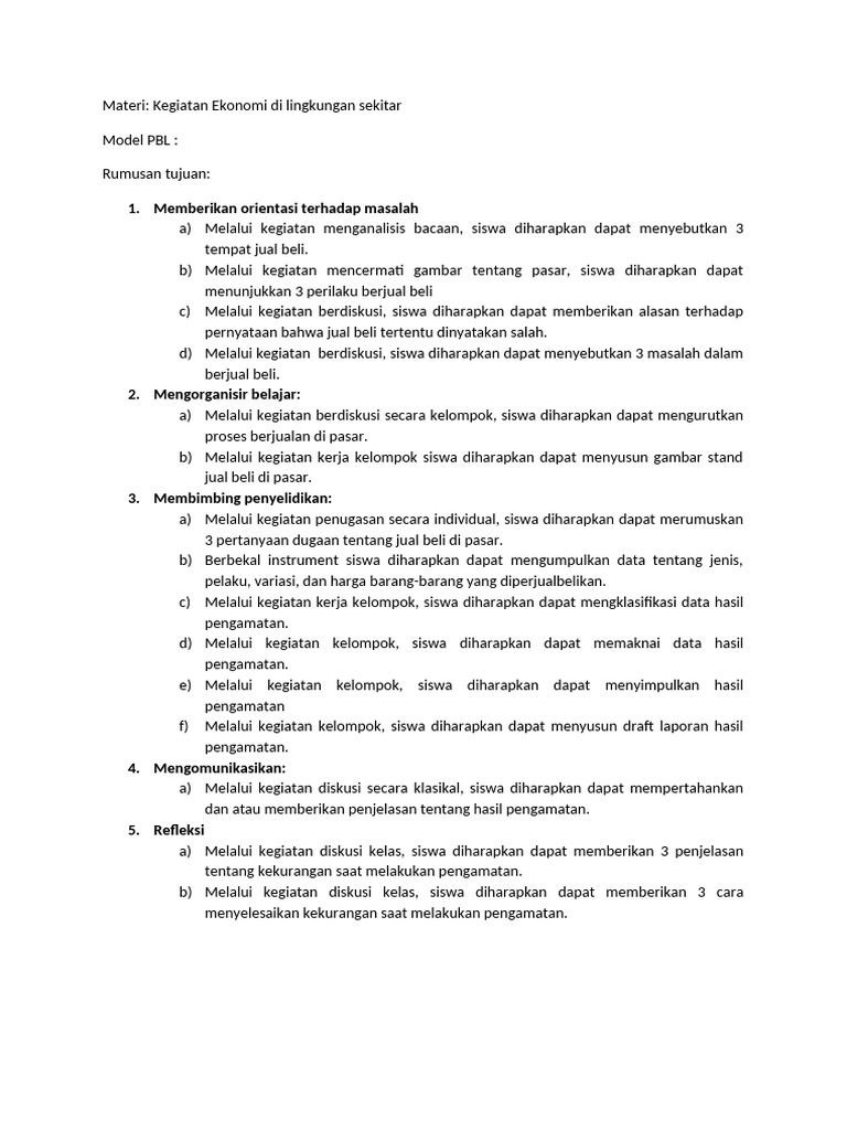 Rumusan Metode PBL | PDF