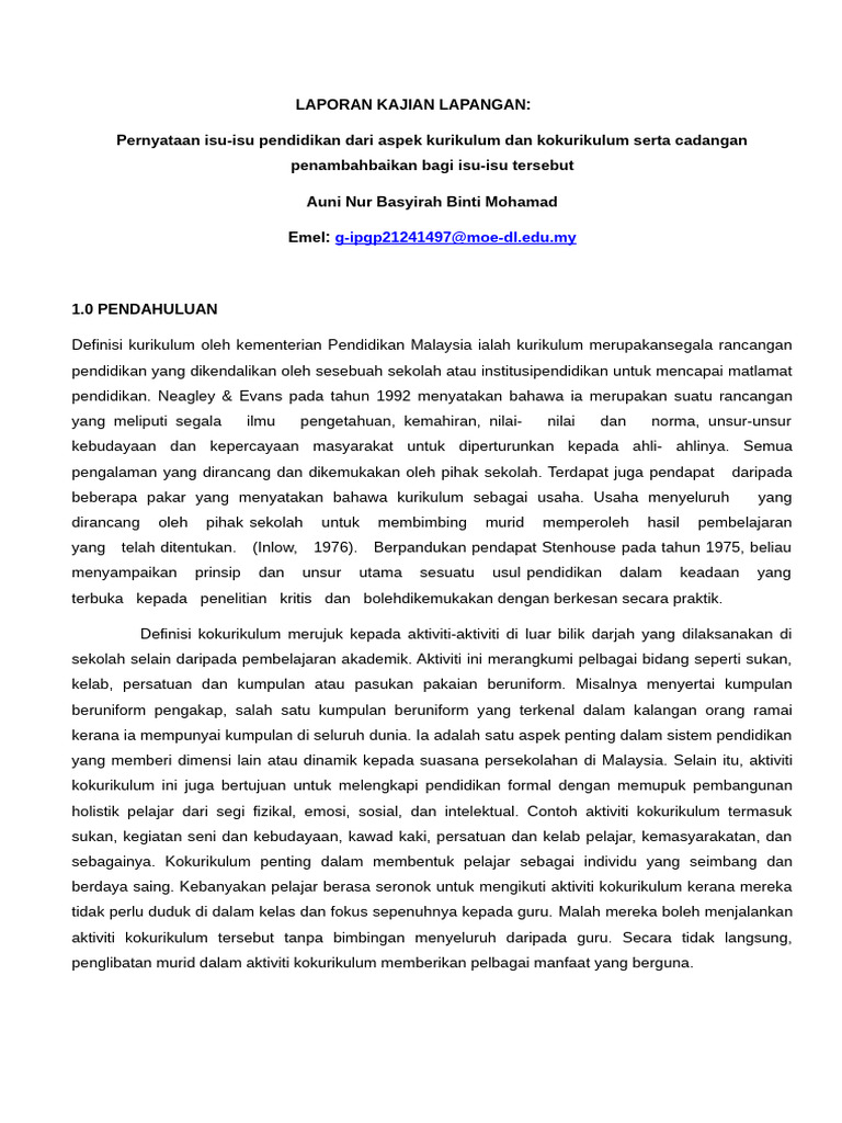 Kajian Lapangan PBS2 | PDF